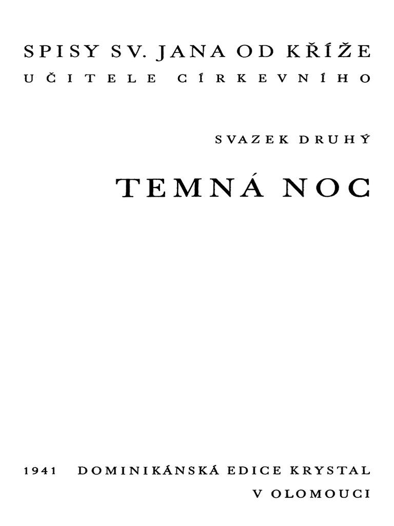 Temná Noc - Jan Od Kříže | PDF
