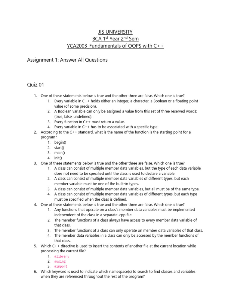 Assignment 1 Question | PDF