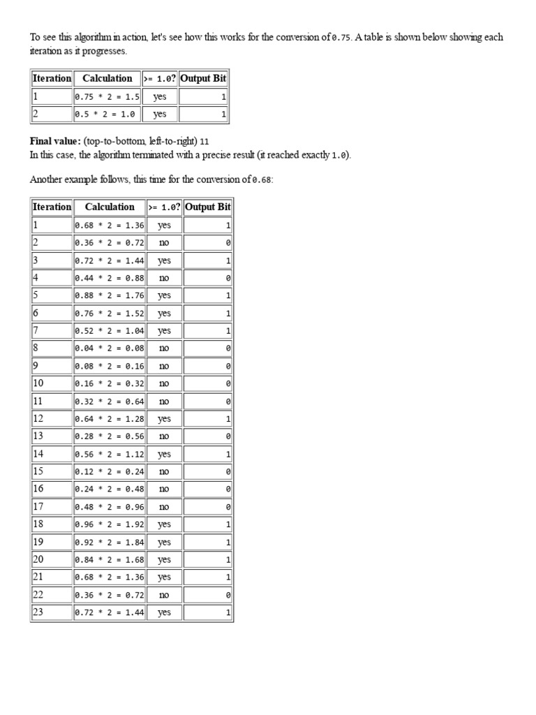 Converting Between Decimal and Binary Floating-Point Numbers | PDF