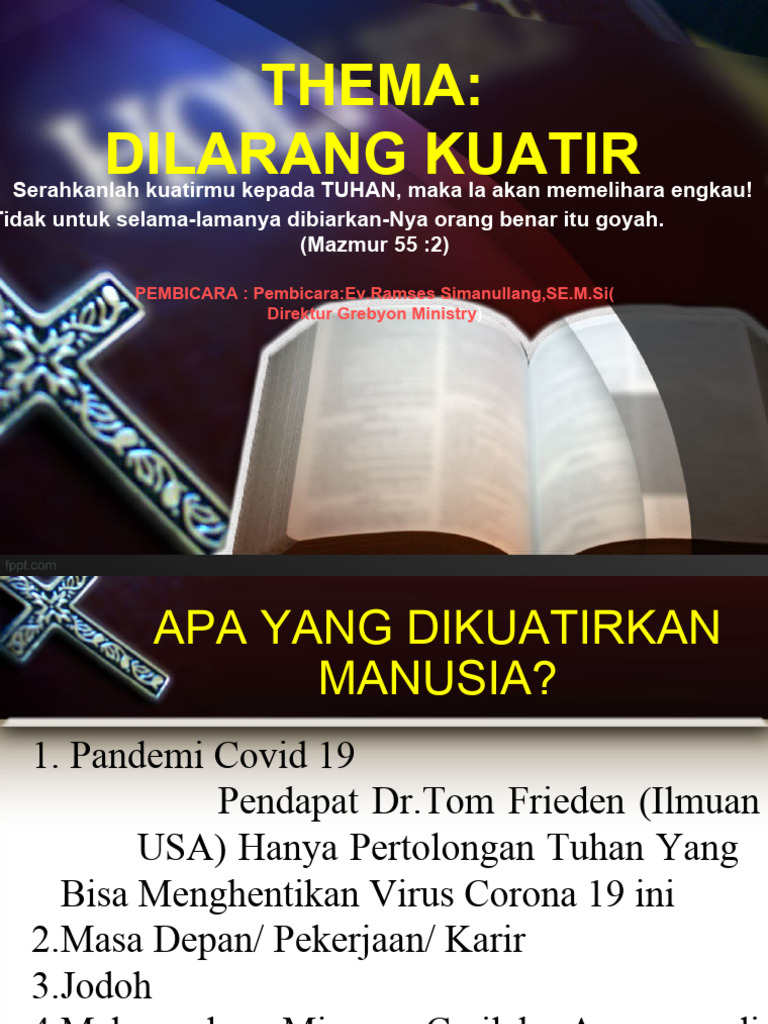 1.kotbah Dilarang Kuatir (Ramses Manullang) | PDF