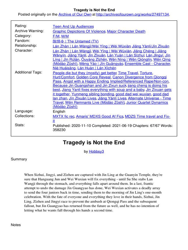 Tragedy Is Not The End | PDF