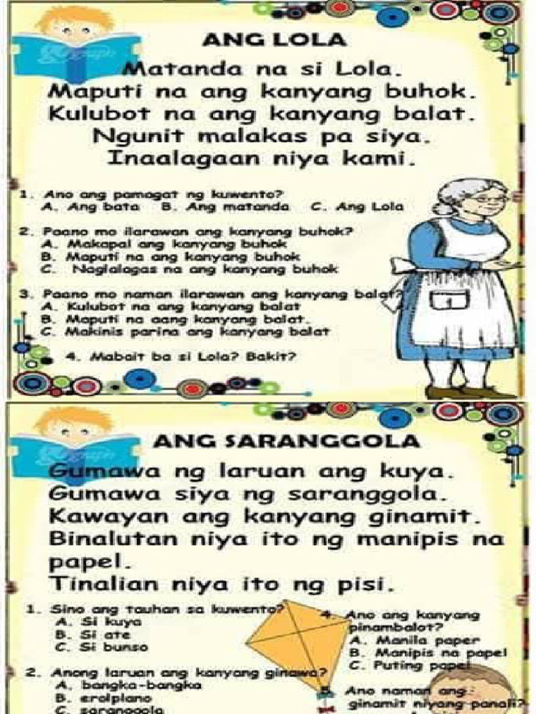 DEAR - Reading Materials - English - Tagalog - Withquestions | PDF