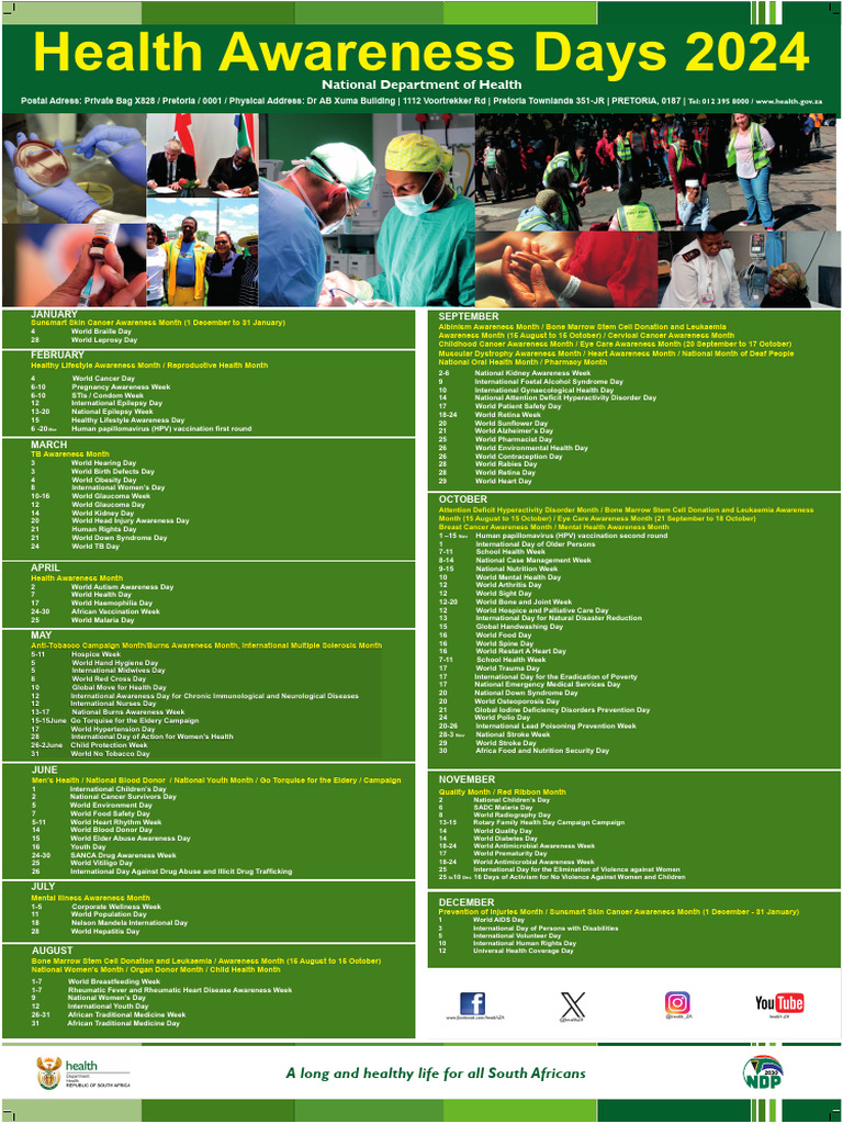 A1 Health AwarenessDays Calender 2024 | PDF