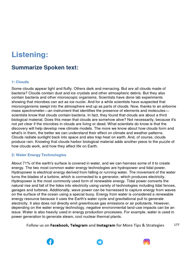 Pte Listening | PDF | Moon | Coal