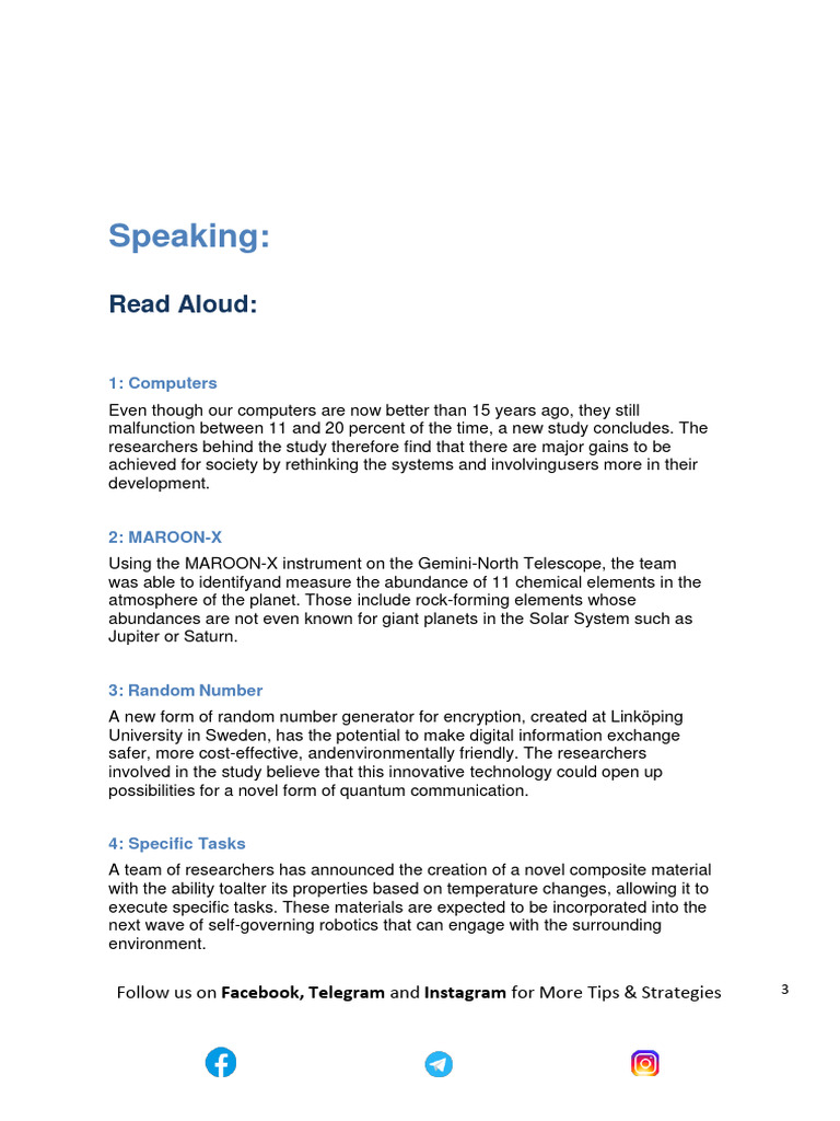 Pte Speaking | PDF