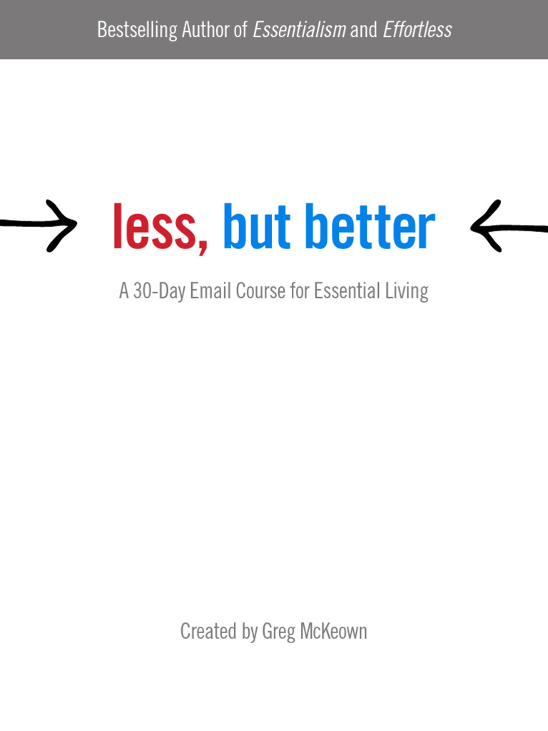 Less But Better 30 Day Workbook | PDF