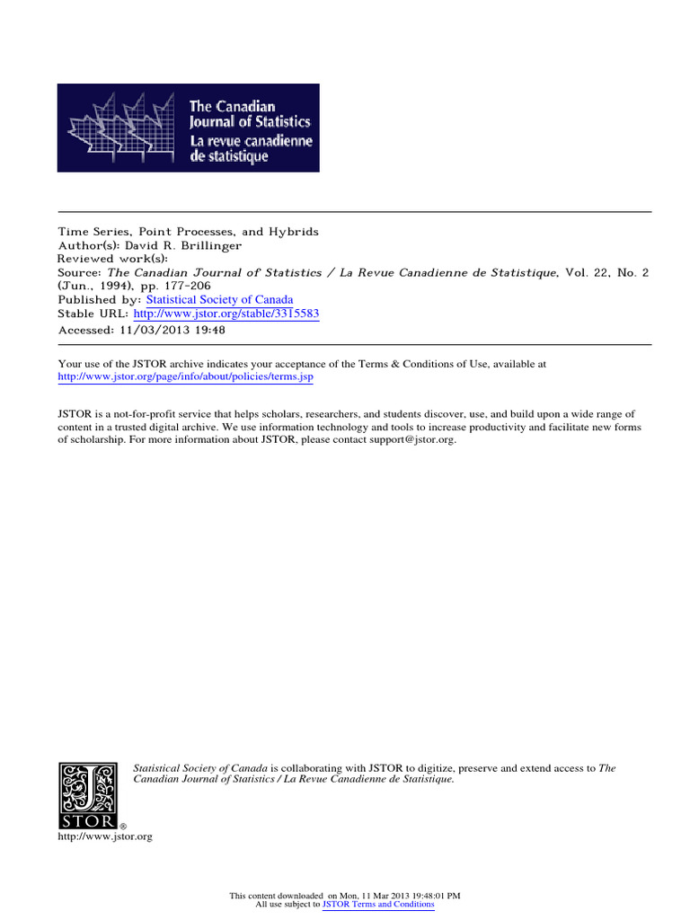 Time Series and Point Processes | PDF | Time Series | Applied Mathematics