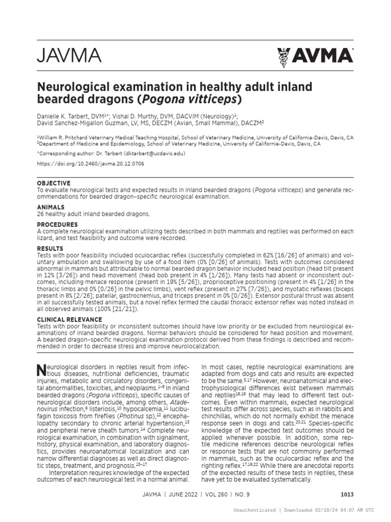 Javma-Javma 20 12 0706 | PDF | Neurology | Walking