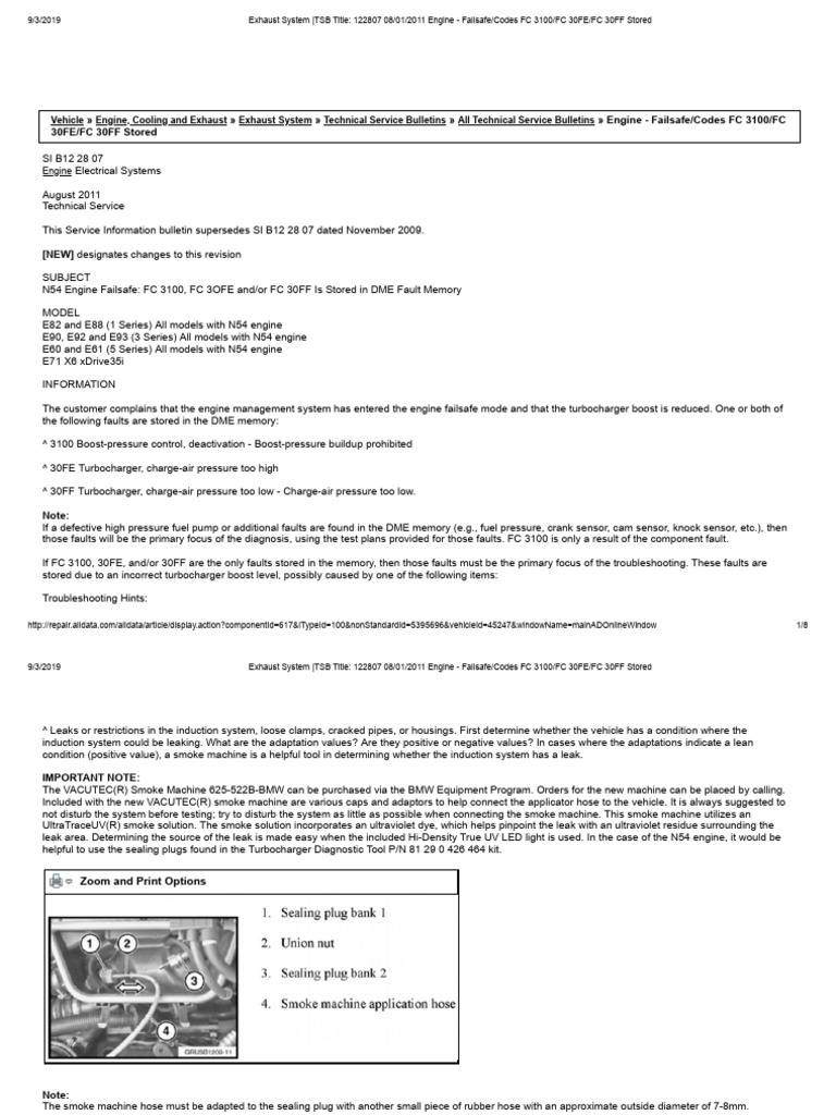 Exhaust System - TSB Title - 122807 08 - 01 - 2011 Engine - Failsafe ...