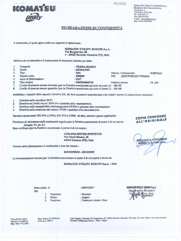 Certificato D'origine | PDF