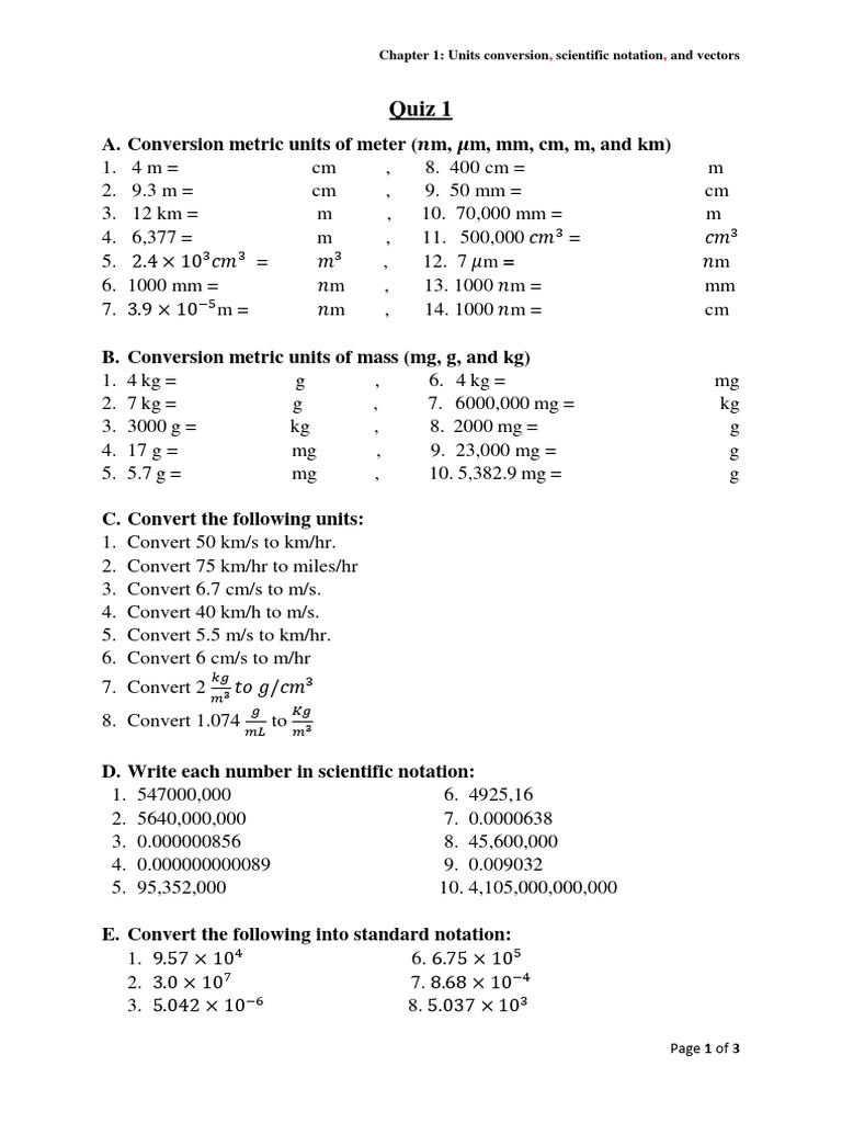 Quiz - PHYS 1 (Ch1) | PDF | Euclidean Vector | Classical Mechanics