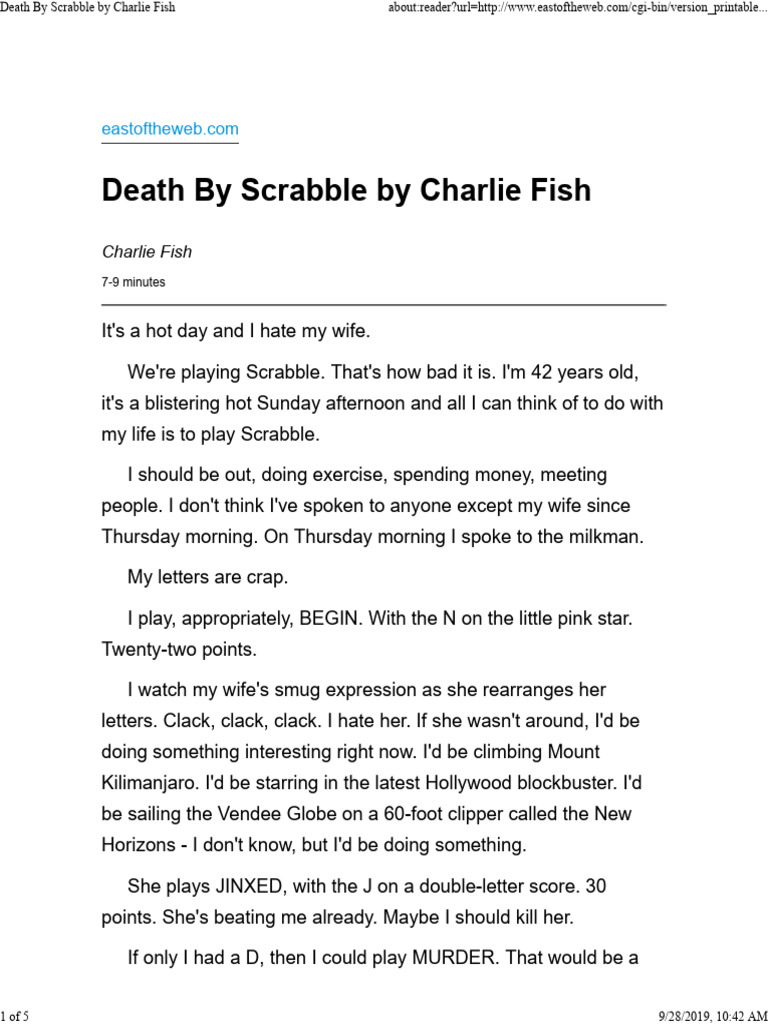 Death by Scrabble | PDF