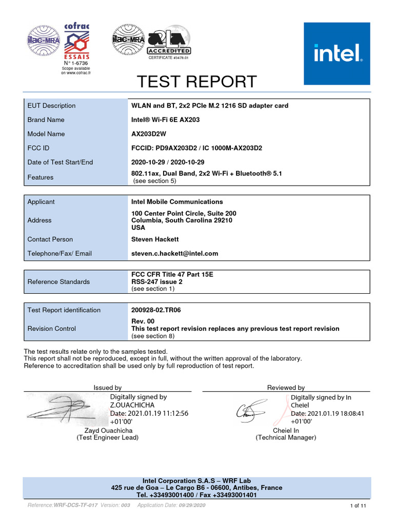 Test Report Samle | PDF