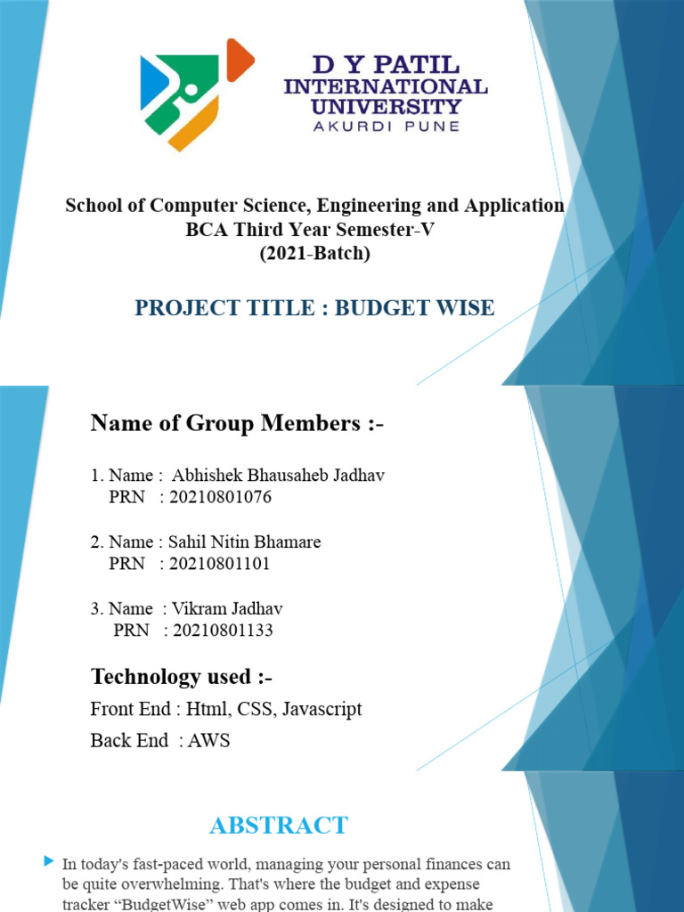 Budget Wise Presentation | PDF