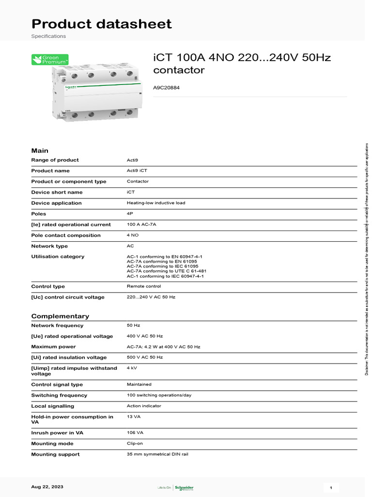Acti9 iCT - A9C20884 | PDF