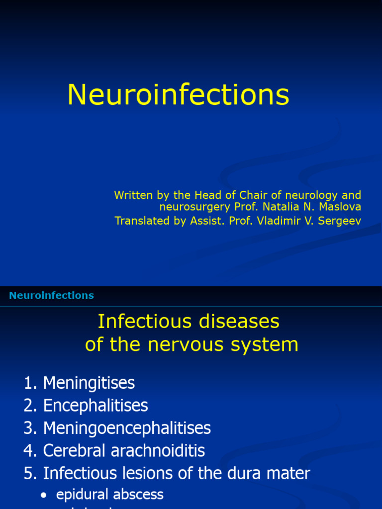 Neuro Infections | PDF | Meningitis | Infection