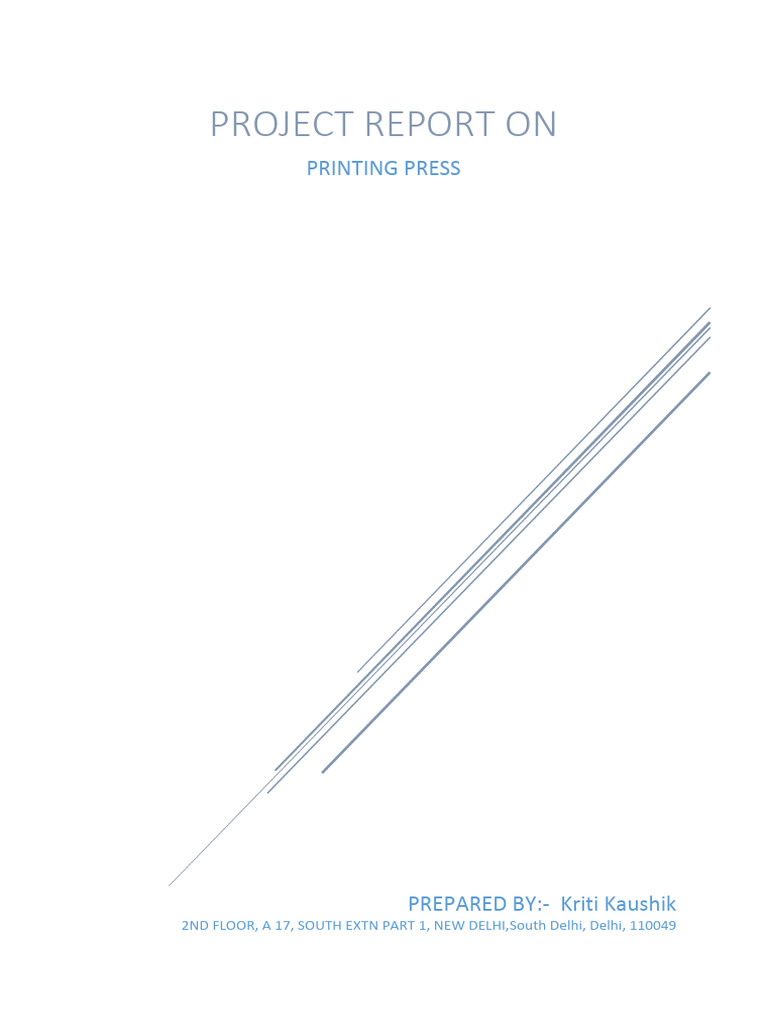 Printing Press Project Report Overview | PDF