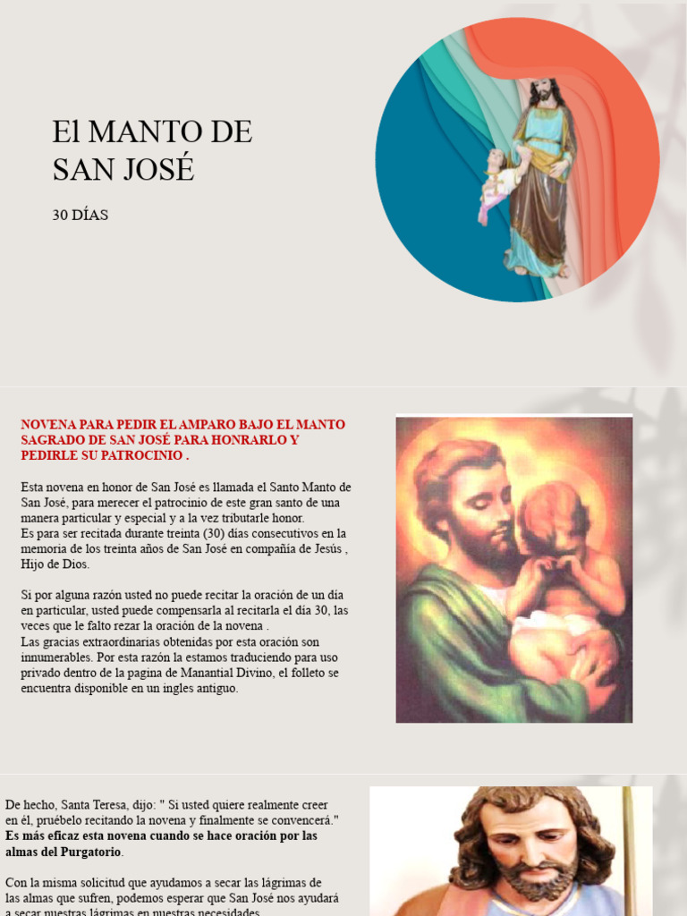 El MANTO DE SAN JOSE | PDF | Oración | María, madre de Jesús
