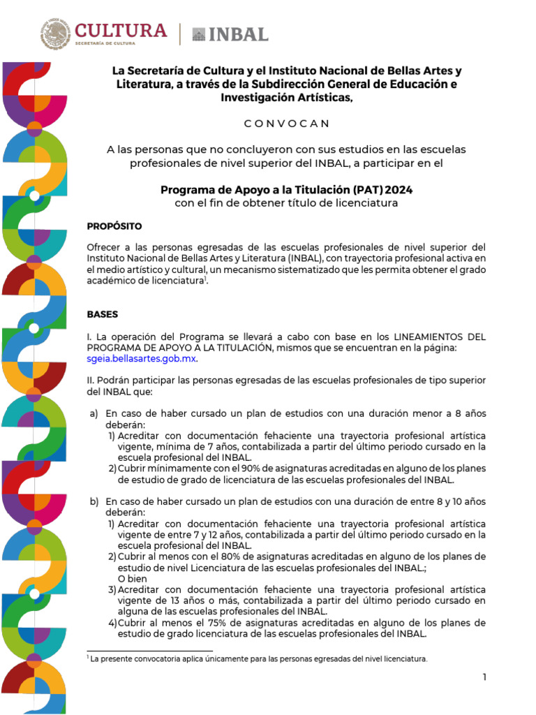 Convocatoria Pat 2024 | PDF