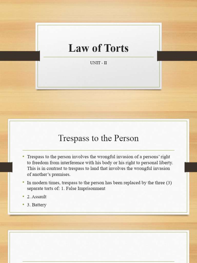 Tort - Unit II | PDF | Social Science