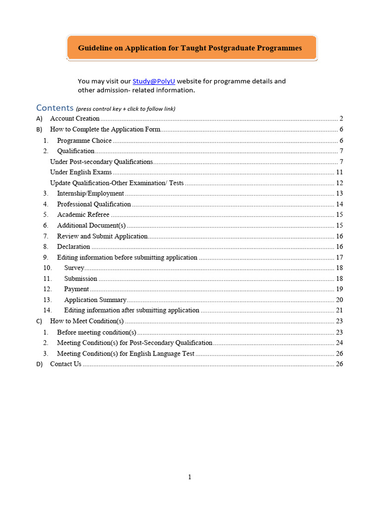 PolyU Postgrad Application Guide | PDF