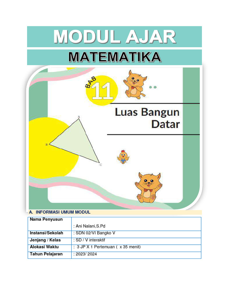 Modul Ajar Matematika Kls 5 - Ani Nalani - Compressed | PDF