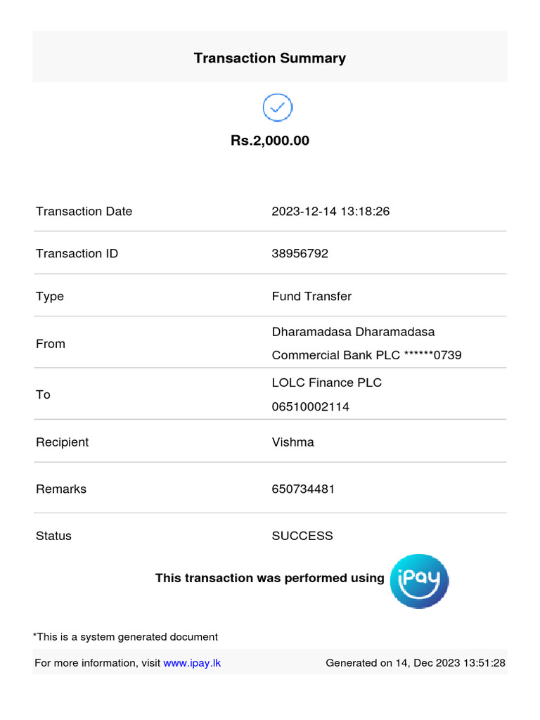 Transaction Summary | PDF