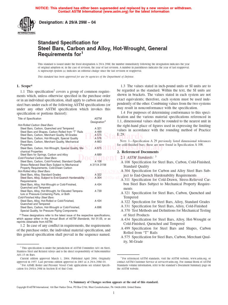 Astm A29 A29m 04 | PDF