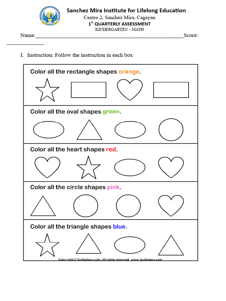 1ST Quarterly Assessment Kindergarten | PDF | Science & Mathematics