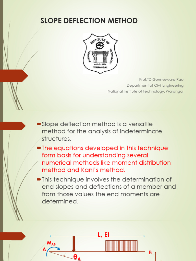 Slope Deflection Method | PDF | Beam (Structure) | Applied Mathematics