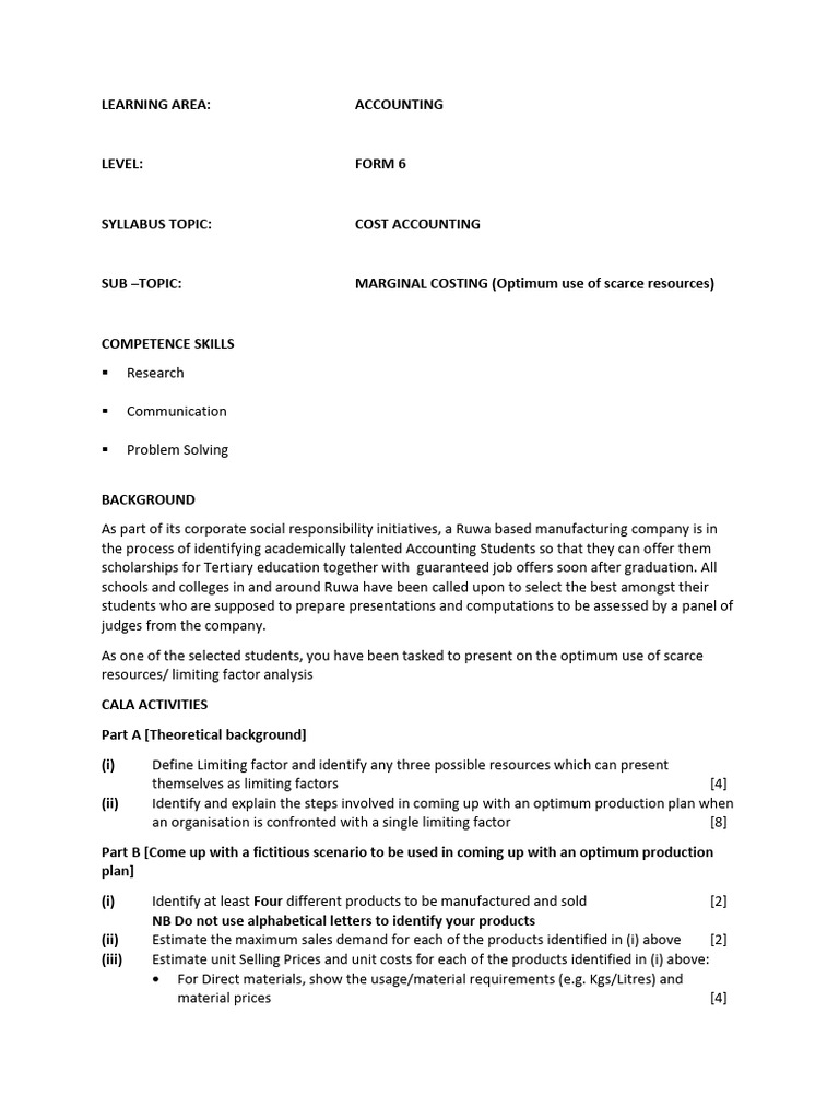 Accounting Cala Component C 2022 | PDF | Cost Accounting | Business Process Accounting Cala Component C 2022 | PDF | Cost Accounting | Business Process