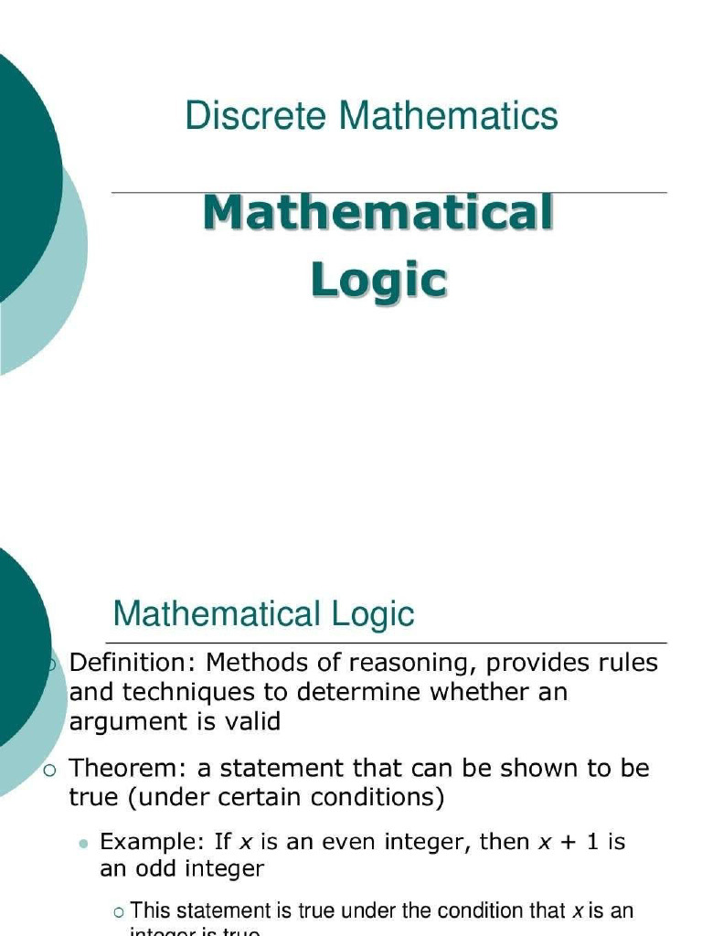 PDF Mathematical Logic Part 1 | PDF