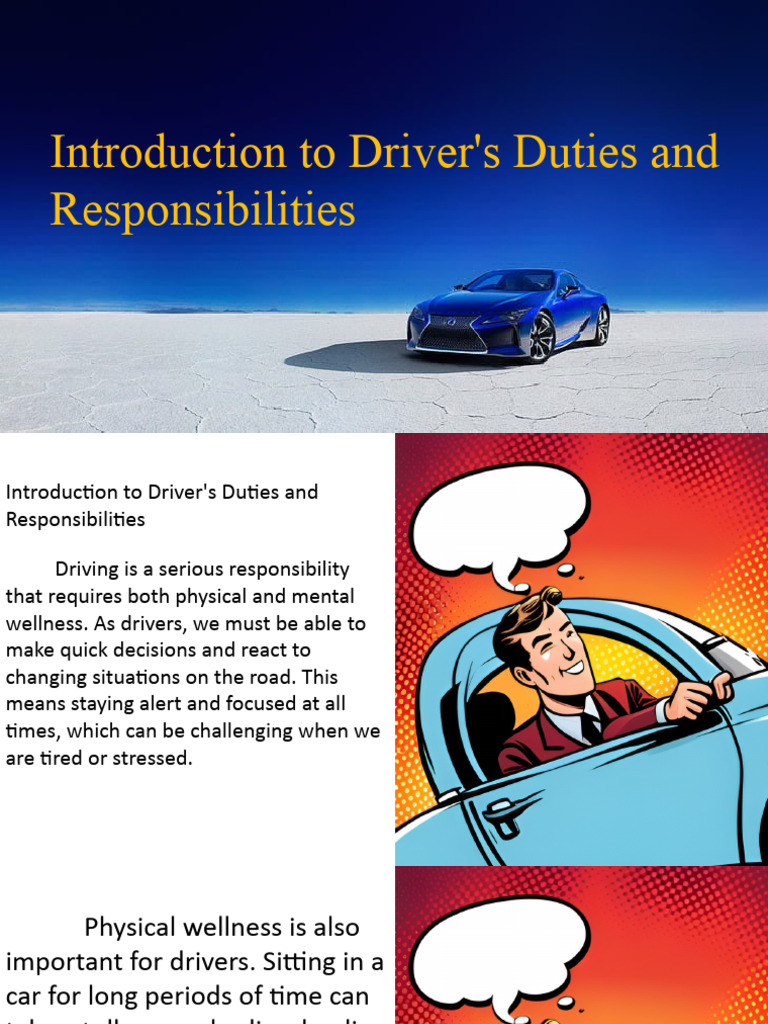 Drivers Duties and Responsibilities Group 4 | PDF