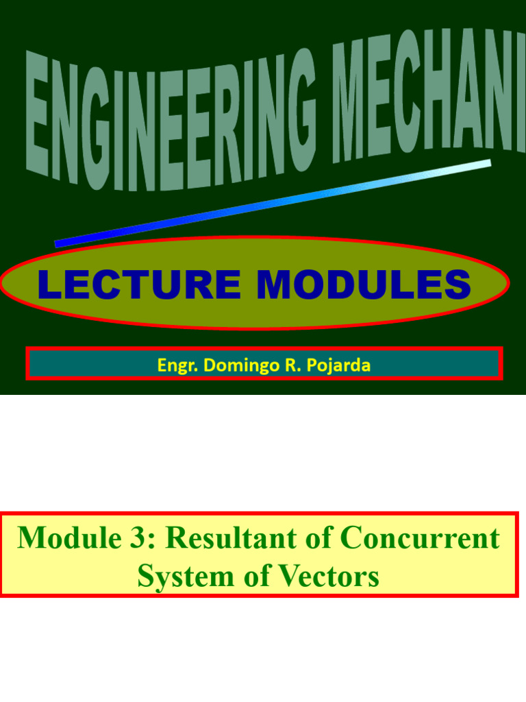 Module 3. Resultant of Concurrent System of Vectors | PDF