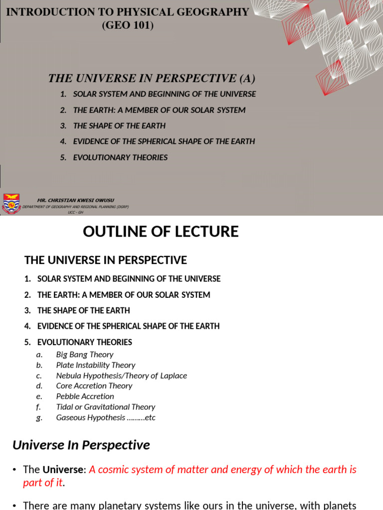 Week 3a. The Universe in Spatial Perspective | PDF