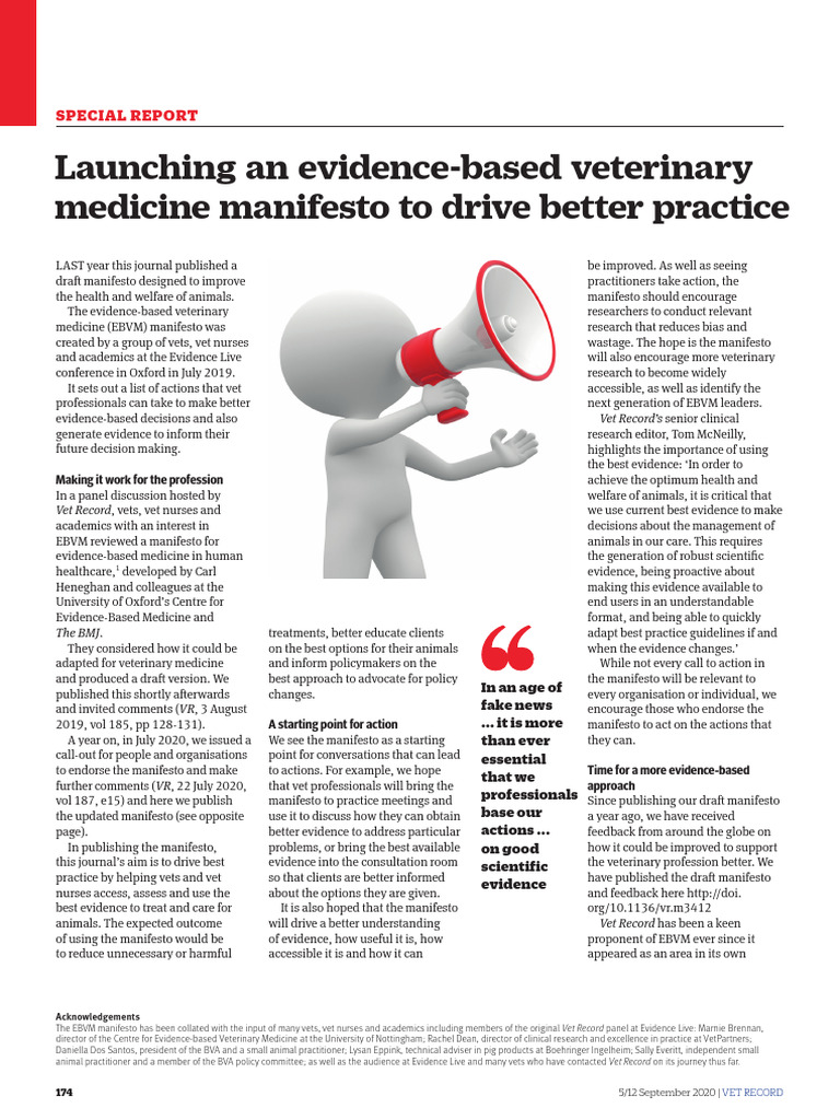 Evidence Based Vet Medicine | PDF