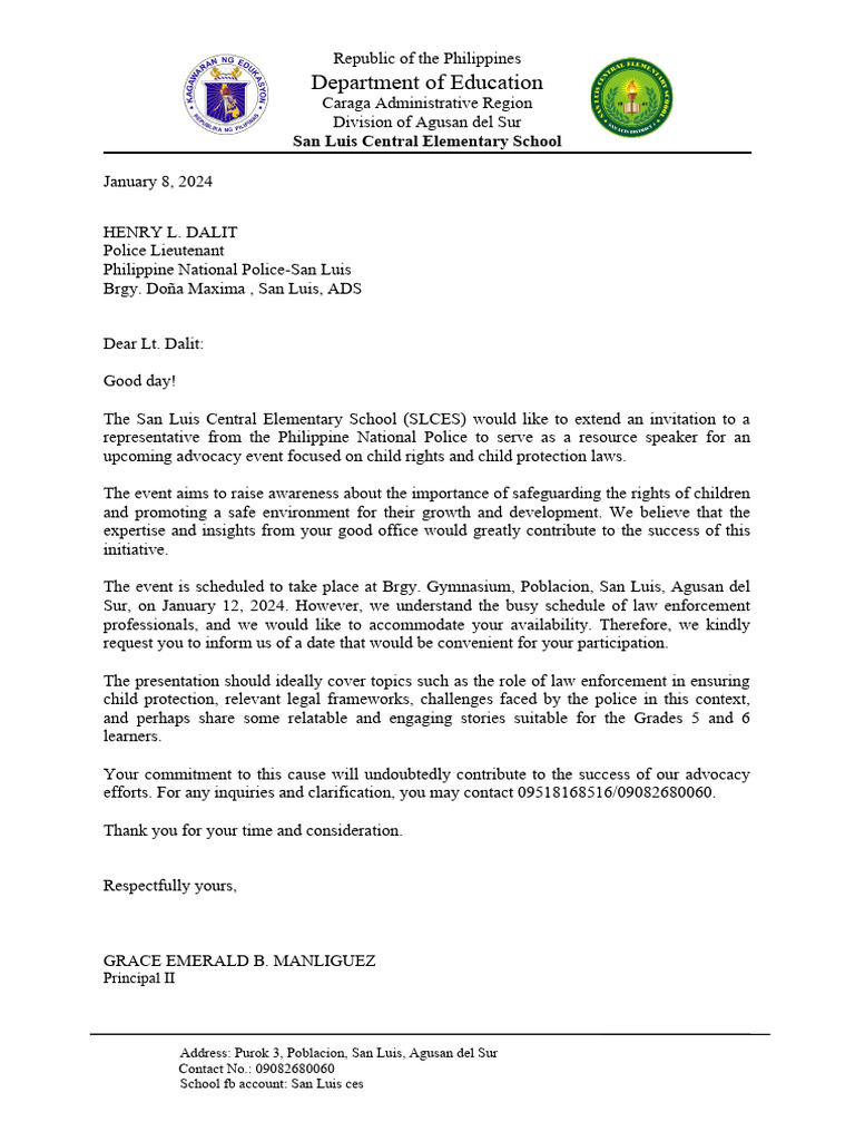 Letter To PNP | PDF