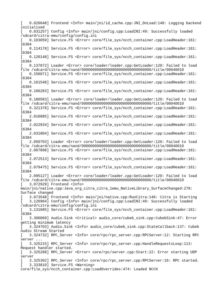 Citra Log | PDF | System Software | Computer Programming