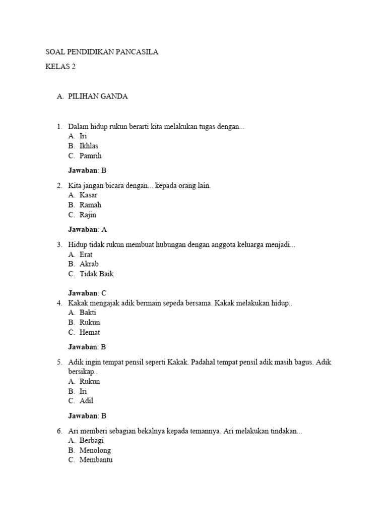 Kumpulan Soal Kelas 2 SD | PDF | Olahraga & Rekreasi | Griya & Taman