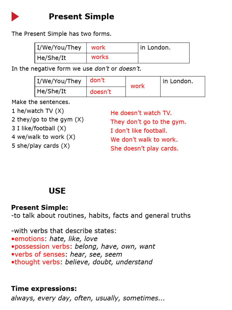 Present Simple and Present Continuous | PDF | Verb | Linguistics