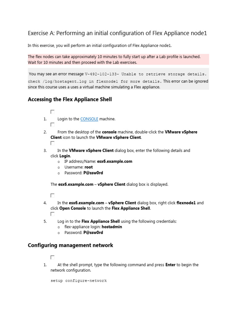 Initial Configuration of Flex Appliance | PDF
