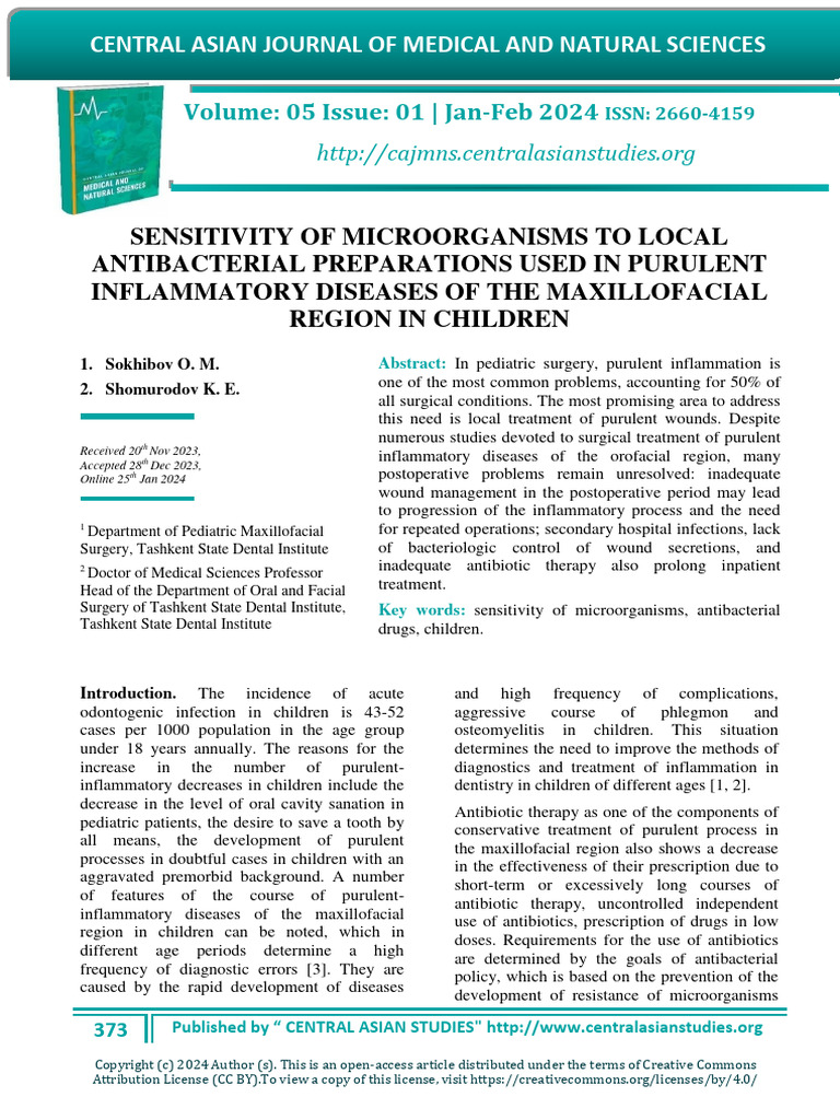 Sensitivity of Microorganisms To Local Antibacterial Preparations Used ...