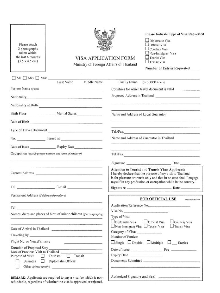 Visa Form | PDF