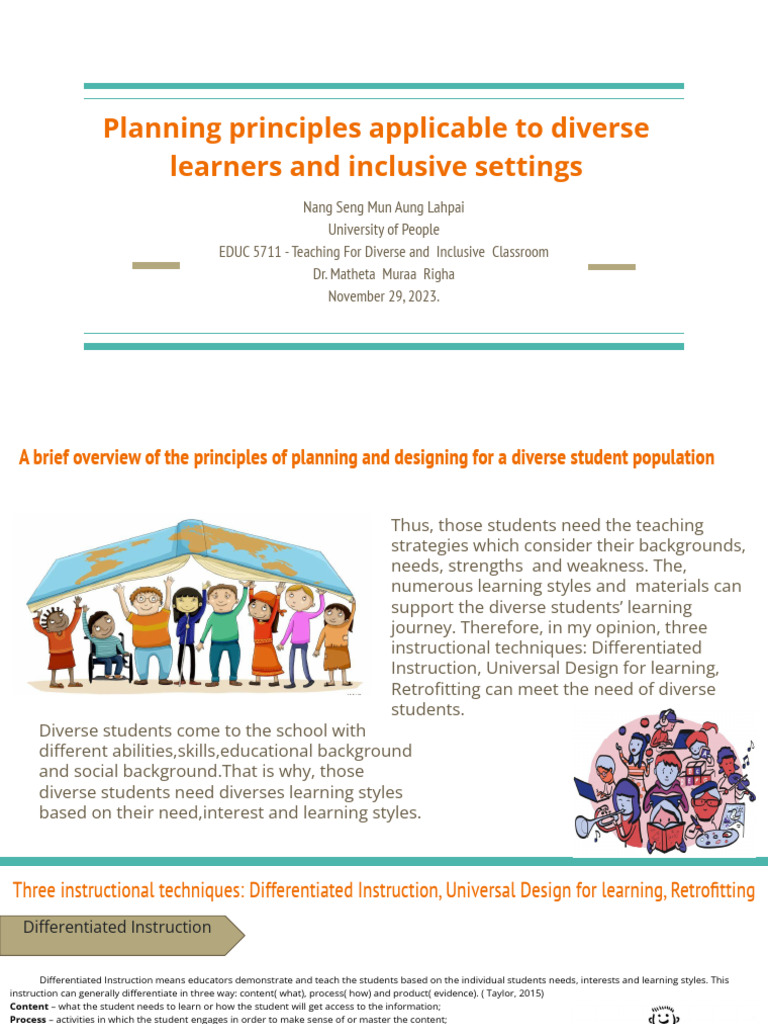 Planning Principles Applicable To Diverse Learners and Inclusive ...