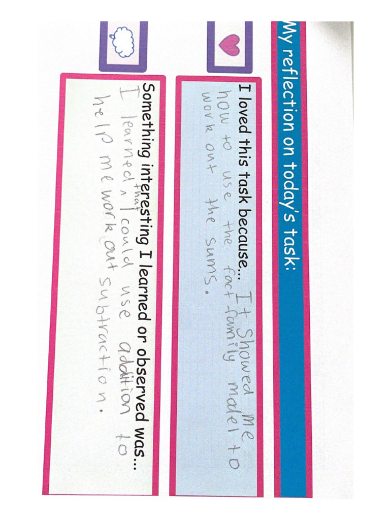 Reflection Task On Math | PDF