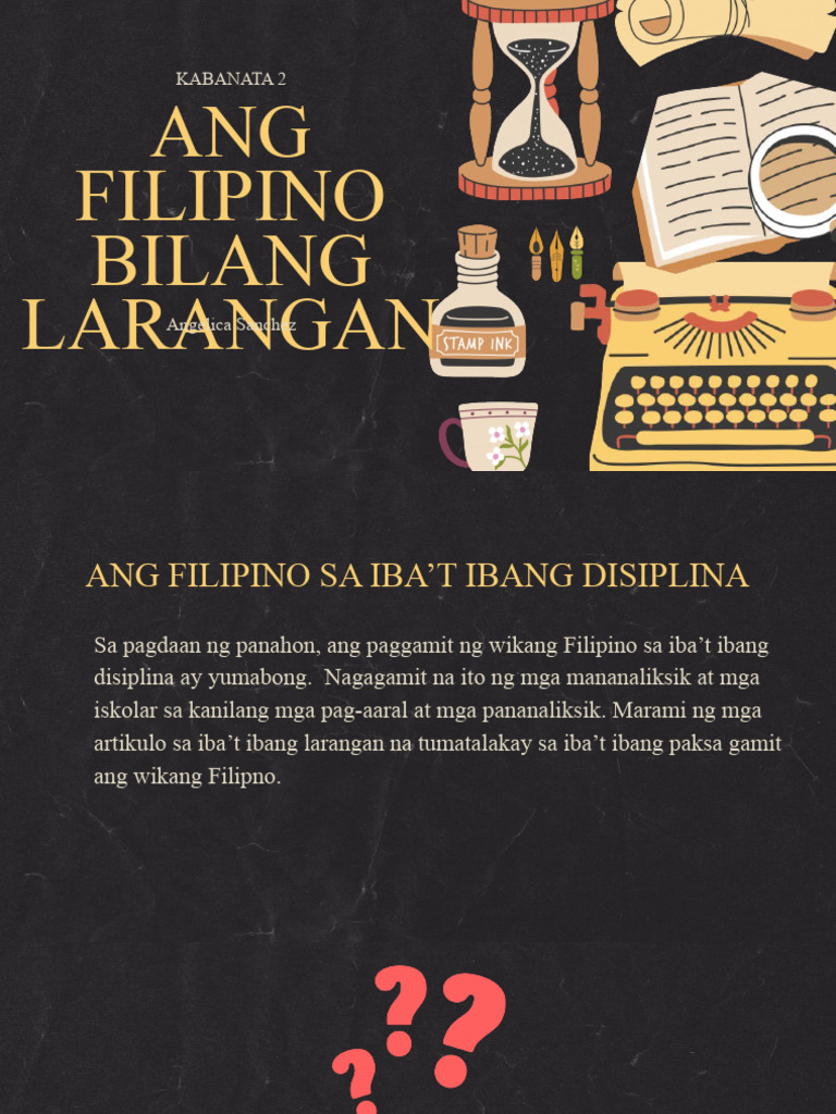 Ang Filipino Bilang Larangan 3 | PDF
