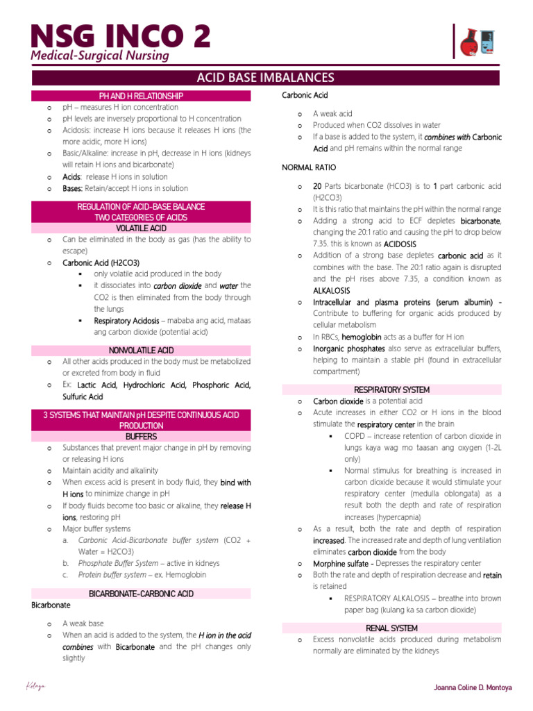 3 Acid Base Imbalance | PDF | Medical Specialties | Physiology