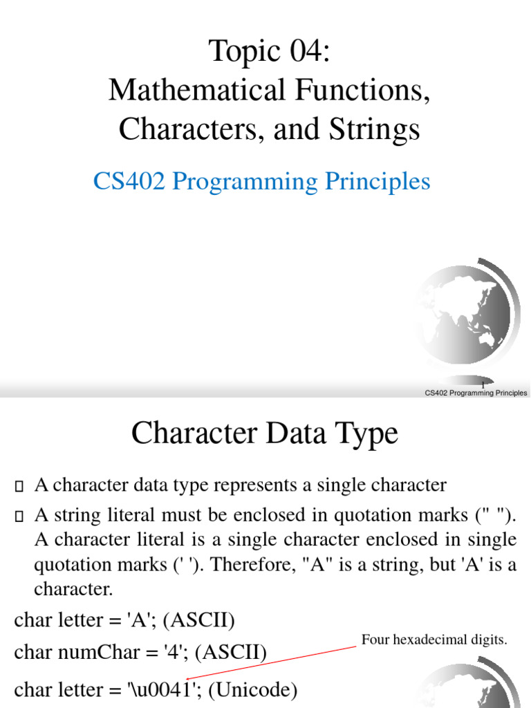 t04 Programming Principle | Download Free PDF | Character Encoding | String (Computer Science)