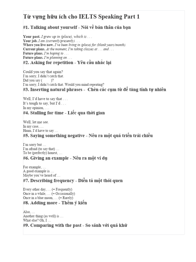 Speaking Part 1-SAMPLE | PDF