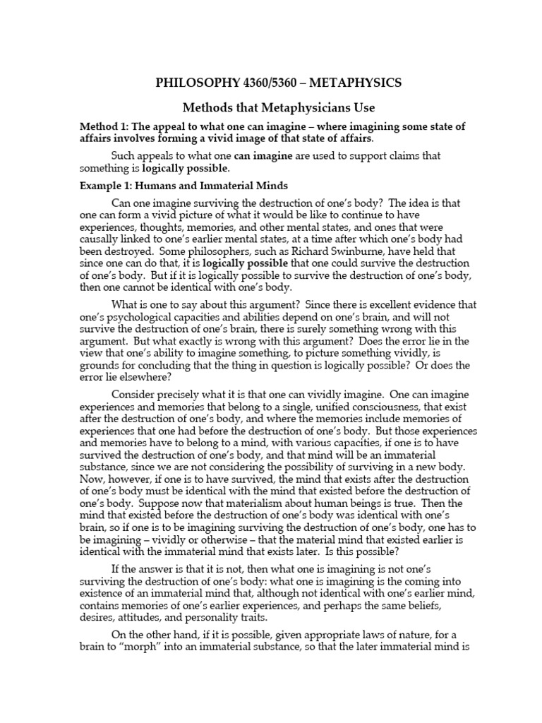 Methods in Metaphysics | PDF | Logical Truth | Logic